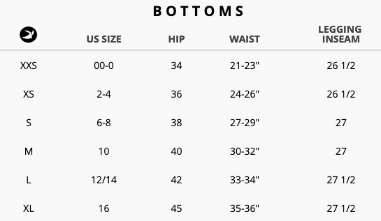 Sociology Leggings Size Chart Sociology Leggings Size Chart