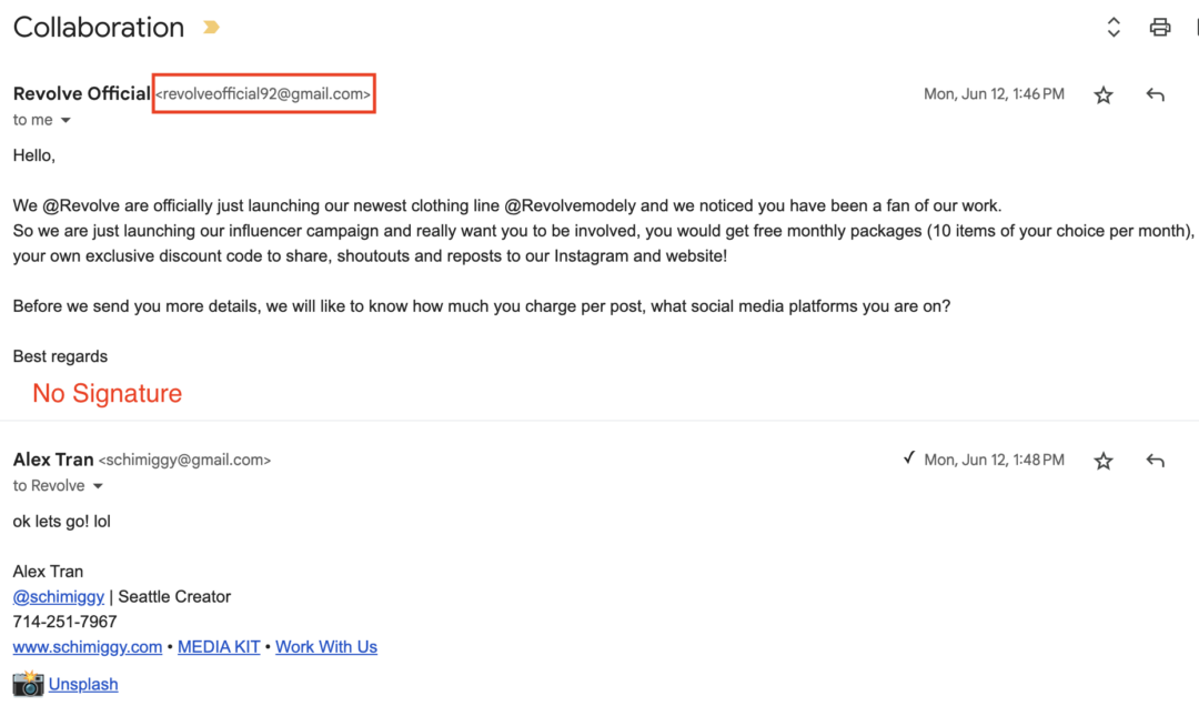 How to Spot FAKE Influencer Collaboration Emails - Schimiggy Reviews
